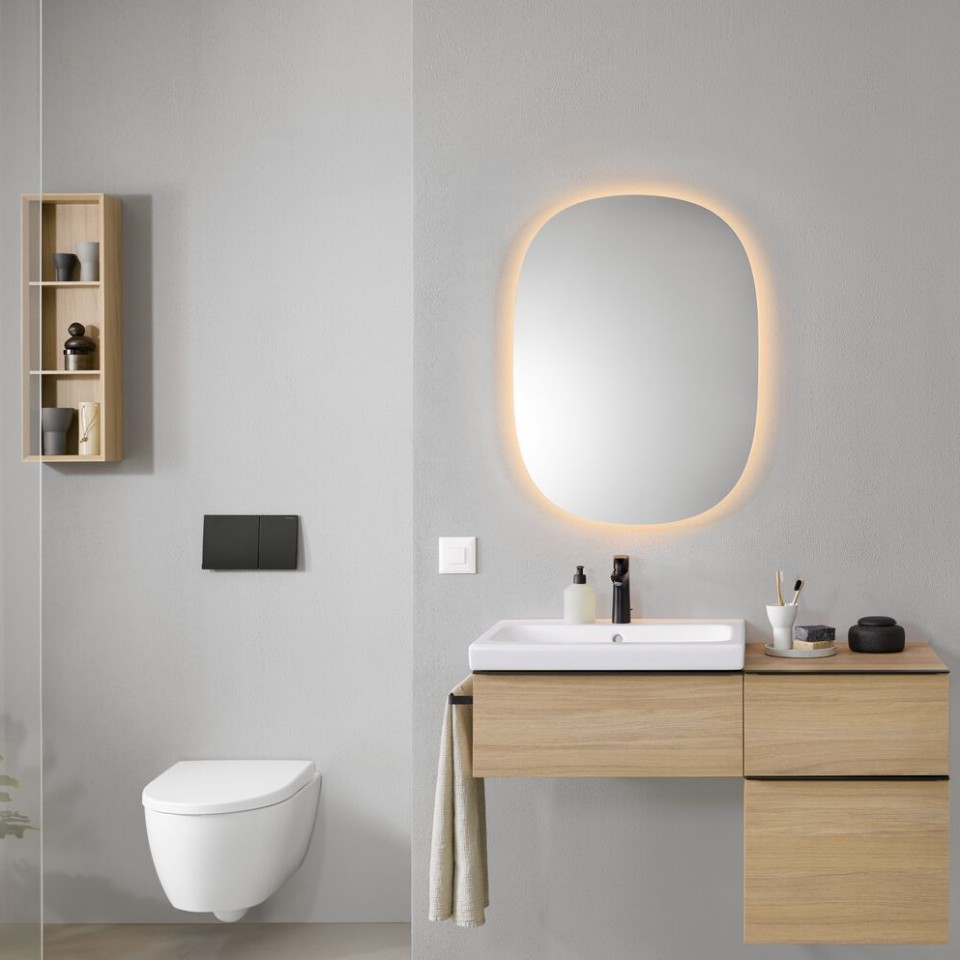 Bathroom furniture with practical storage space | Geberit